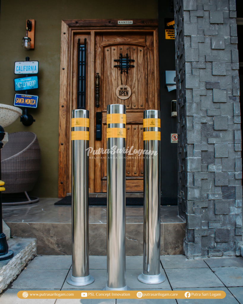 Bollard Steinless Minimalis Kota Makassar - Bollard Trotoar